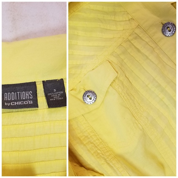 Chico's | Tops | Chicos Additions Lemon Yellow Jacket Blouse Xl | Poshmark